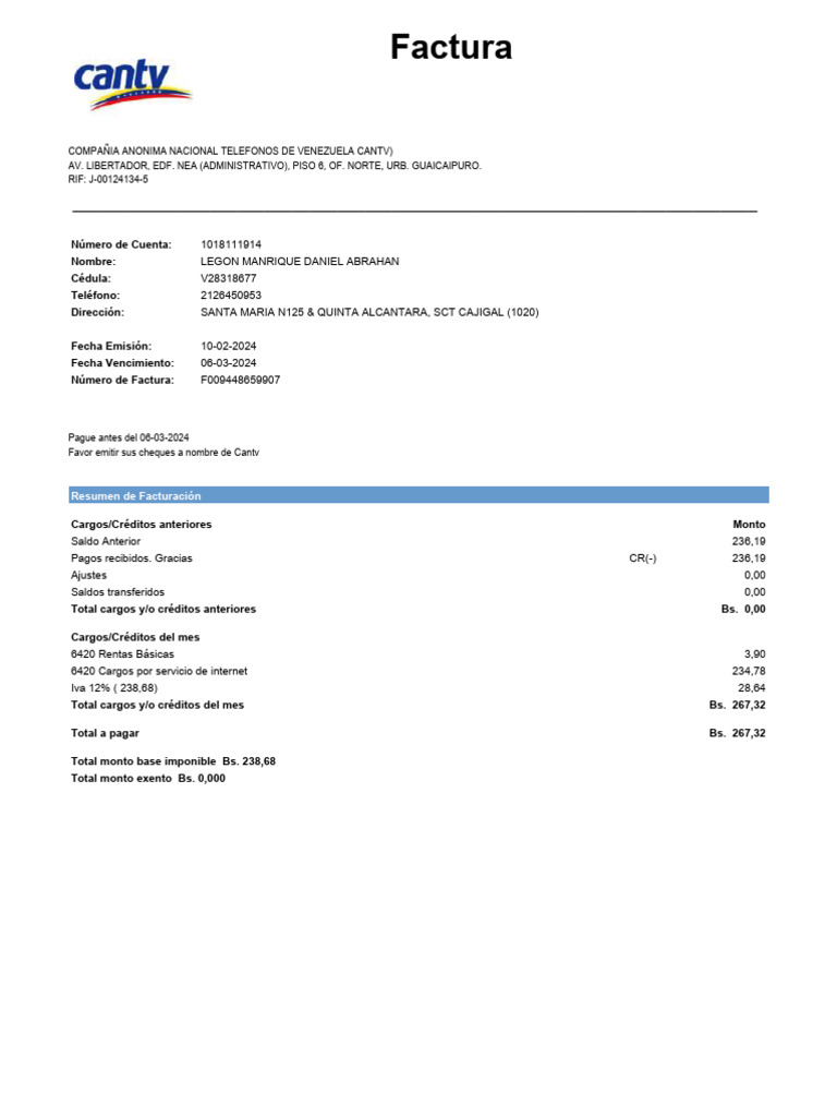 Fac Cantv | PDF