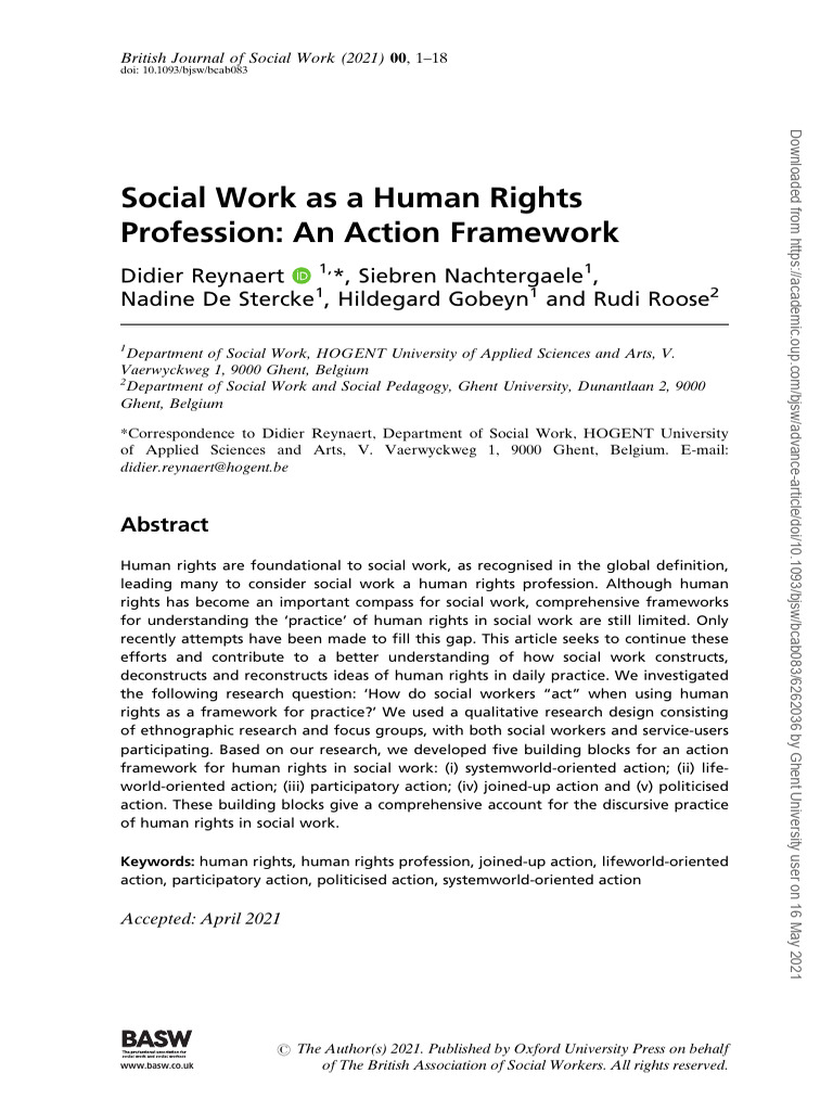 Human Rights Framework in Social Work | PDF | Social Work | Focus Group