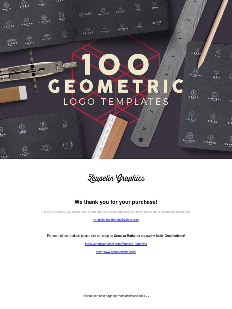 100 Geometric Logos Font Download Links | PDF | Graphic Design