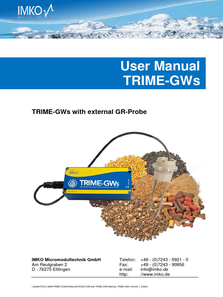 Manual TRIME-GWs EN | PDF | Calibration | Temperature