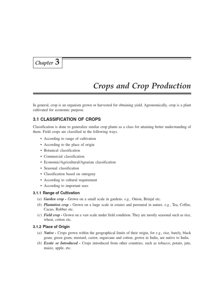 Classification of Crops | PDF | Crops | Cereals