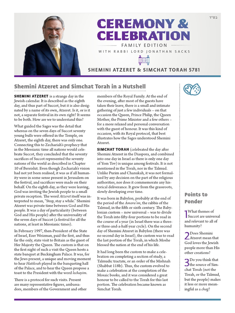 CC Shemini Atzeret Simchat Torah FINAL | PDF | Shemini Atzeret | Jewish ...
