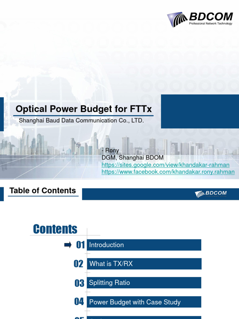 Optical Power Budget For FTTX | PDF | Decibel | Optical Fiber