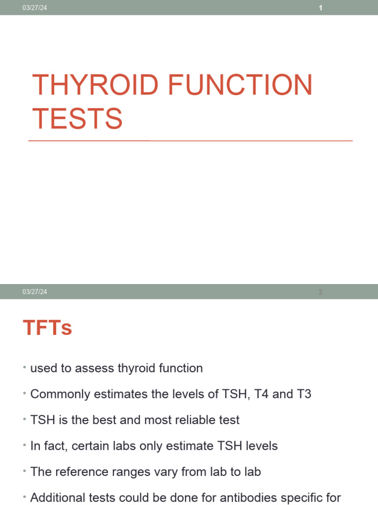 Thyroid Function Tests | PDF | Thyroid Stimulating Hormone | Thyroid