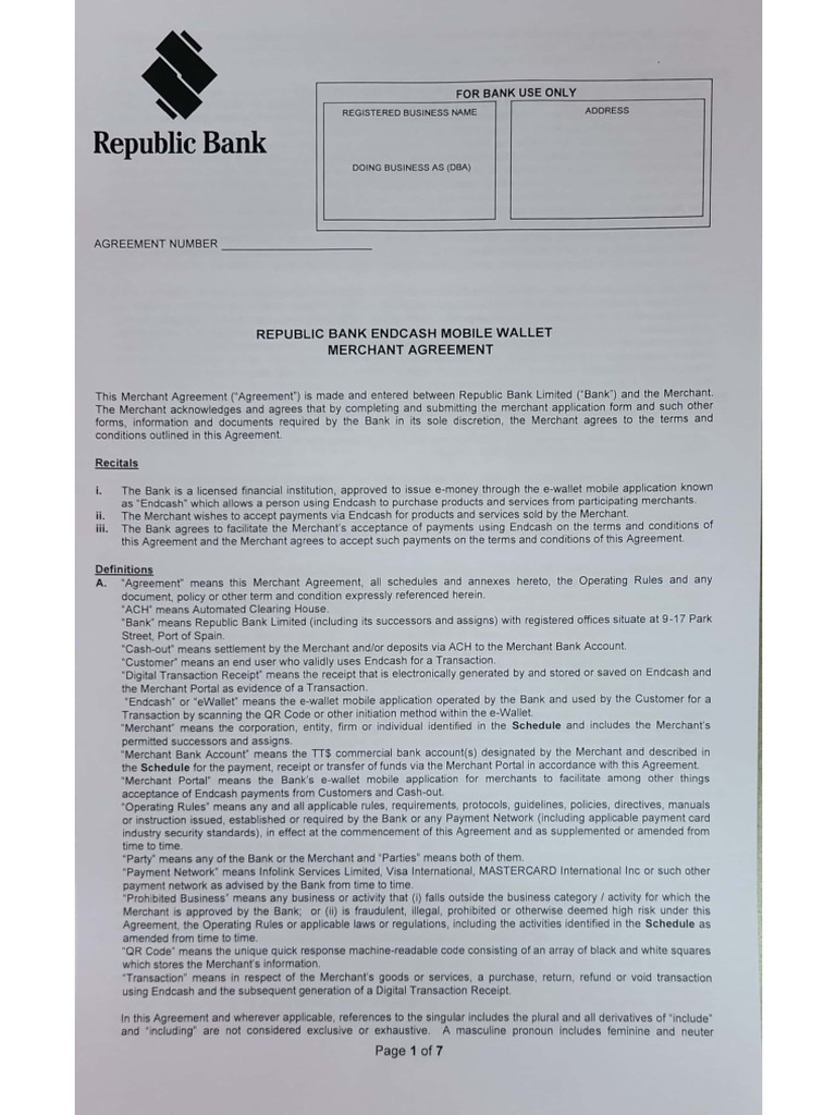 Merchant Agreement | PDF