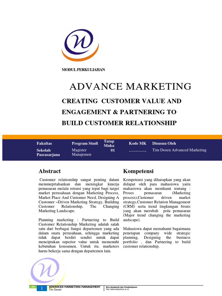 Modul Manajemen Pemasaran Lanjut | PDF