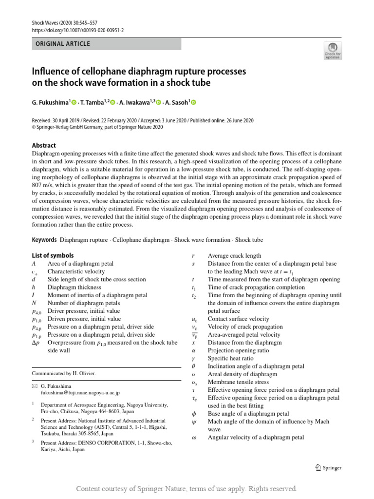 Influence of Cellophane Diaphragm Rupture Processe | PDF | Fracture | Waves