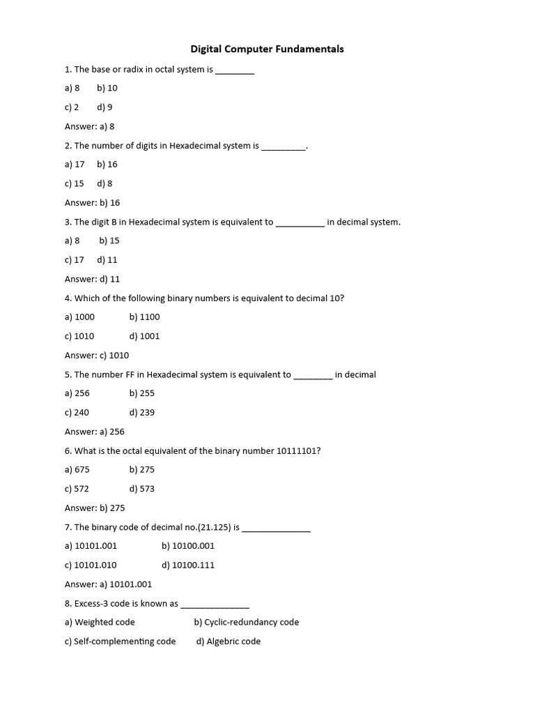 Digital Computer Fundamentals | PDF | Logic Gate | Binary Coded Decimal