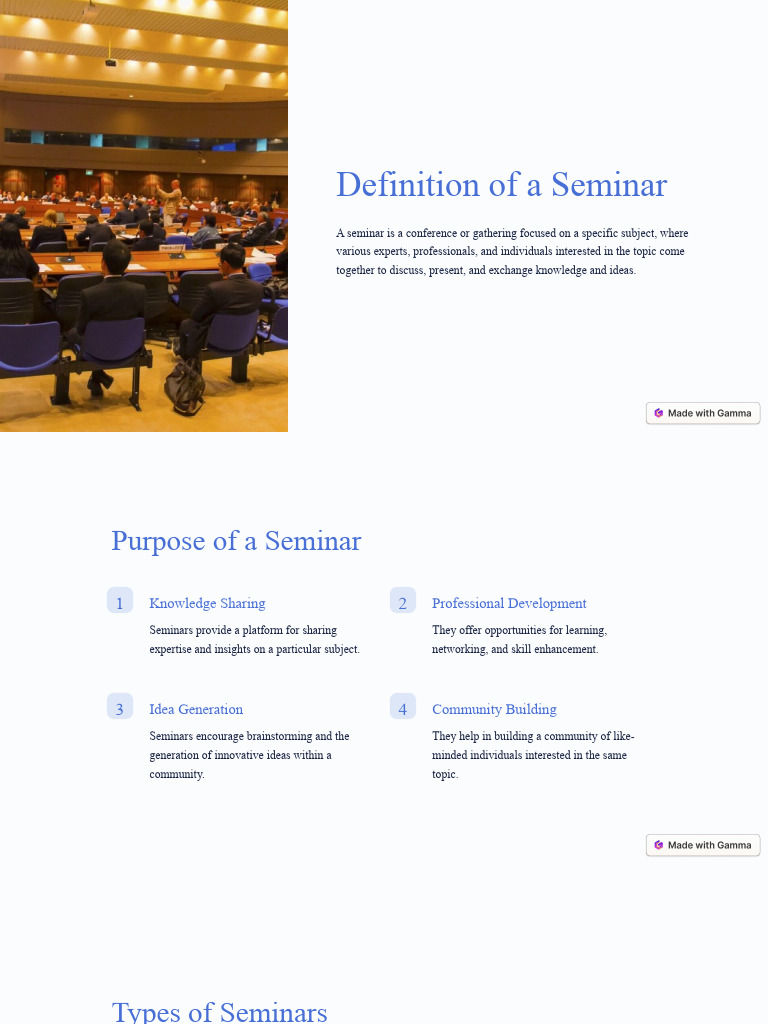 Definition of A Seminar | PDF | Expert | Knowledge