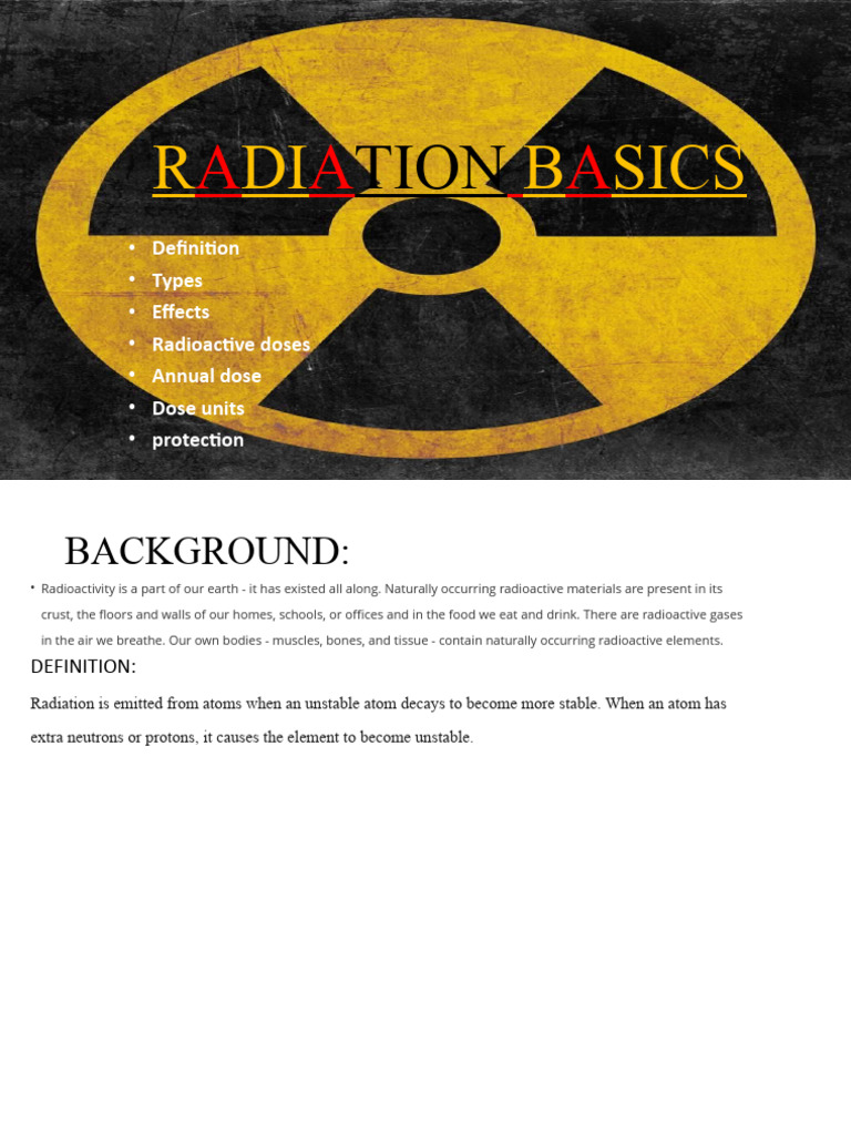 Radiation Basics | PDF
