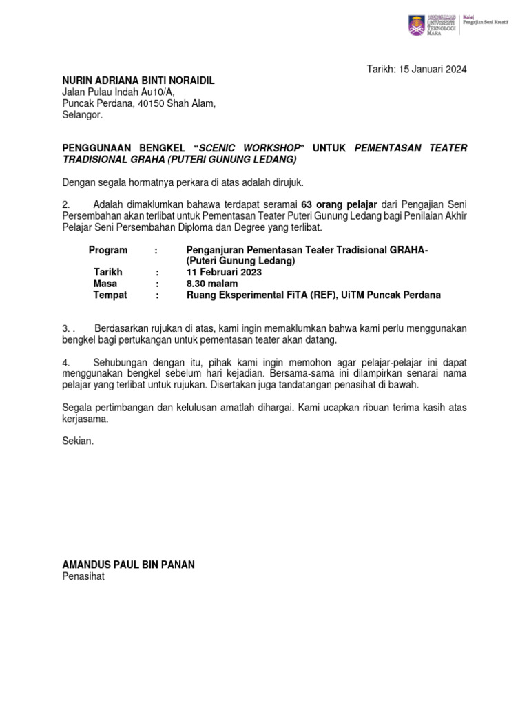 Penggunaan Binti dan Bin dalam Teater | PDF