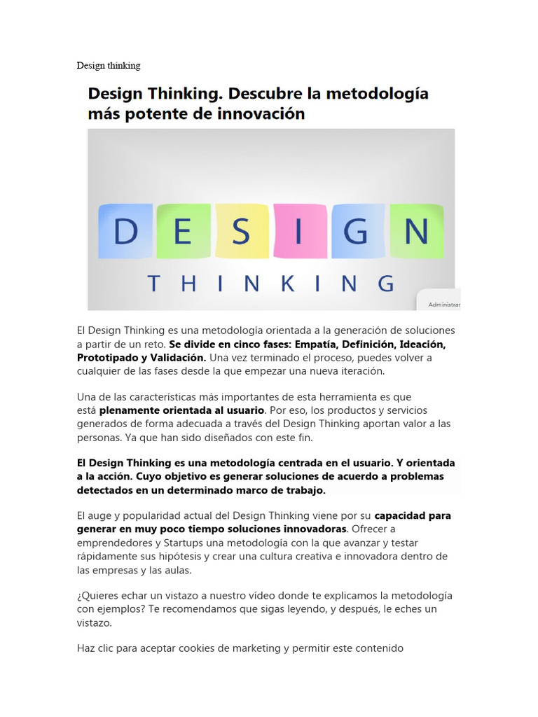 Design thinking | PDF | El pensamiento de diseño
