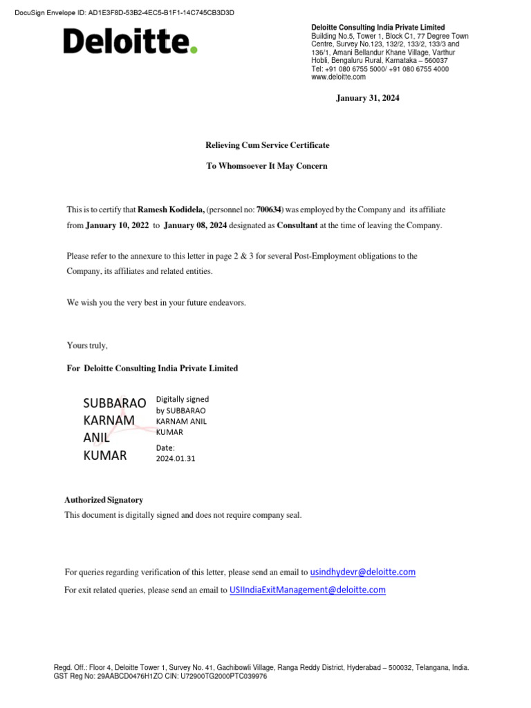 Service_Letter | PDF | Employment | Trade Secret