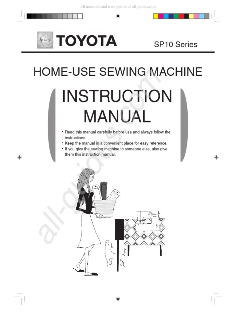 Toyota SP10 Sewing Machine Instruction Manual | PDF | Sewing Machine ...