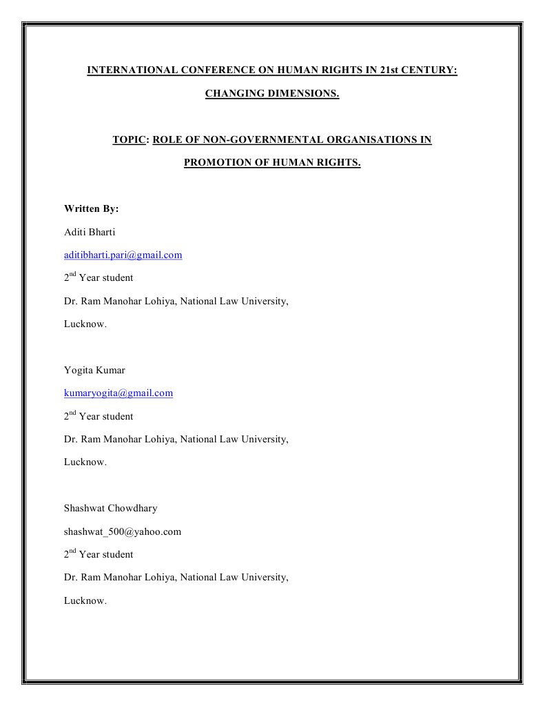 NGO and Human Rights | PDF | Human Rights | Non Governmental Organization