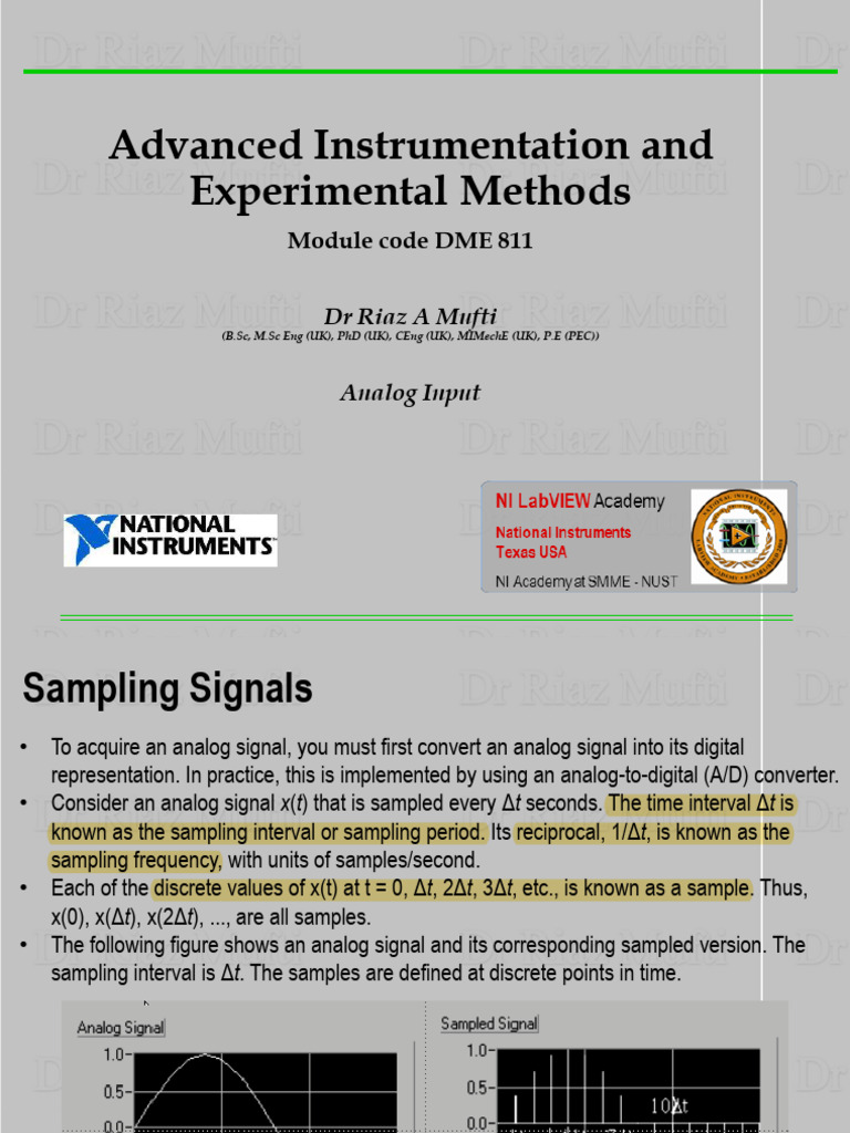 Lesson 3 DAQ | PDF | Sampling (Signal Processing) | Electrical Engineering