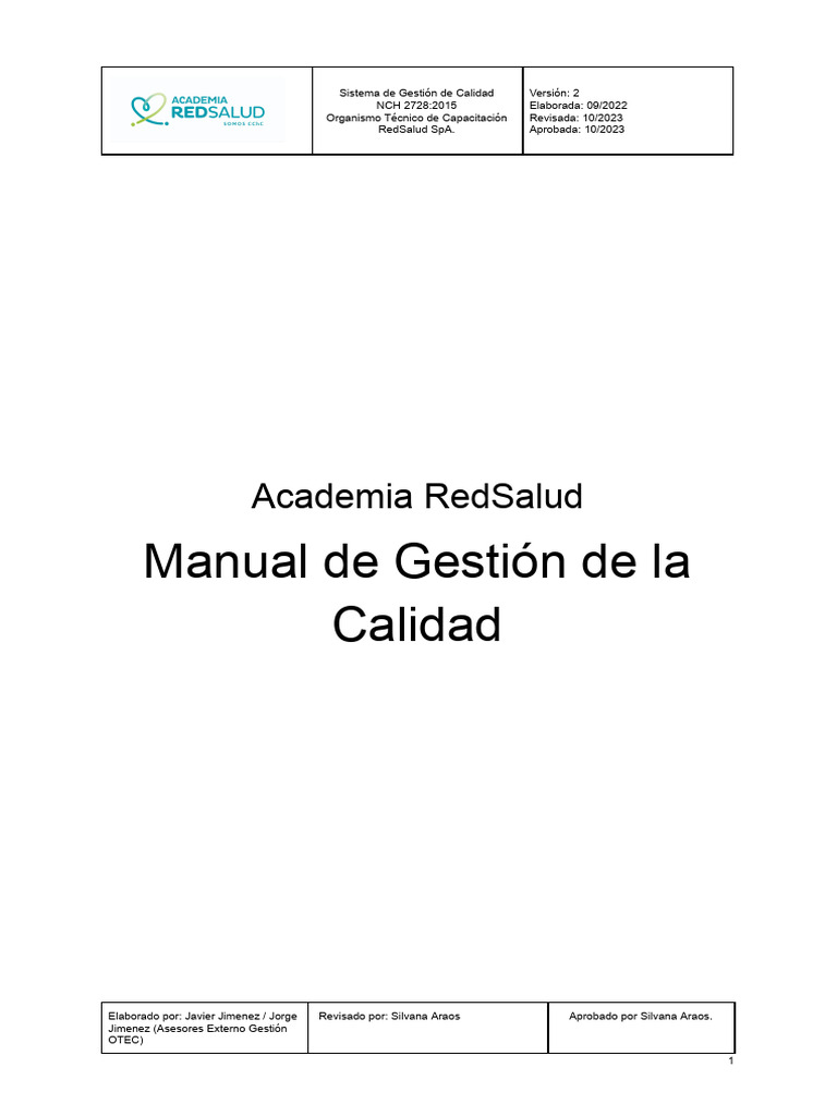 Sistema de Gestión de La Calidad v2 | Descargar gratis PDF | Calidad (comercial) | Sistema de ...