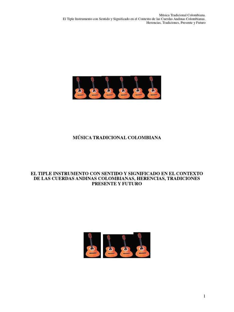 El Tiple Instrumento Con Sentido y Significado en El Contexto de Las ...