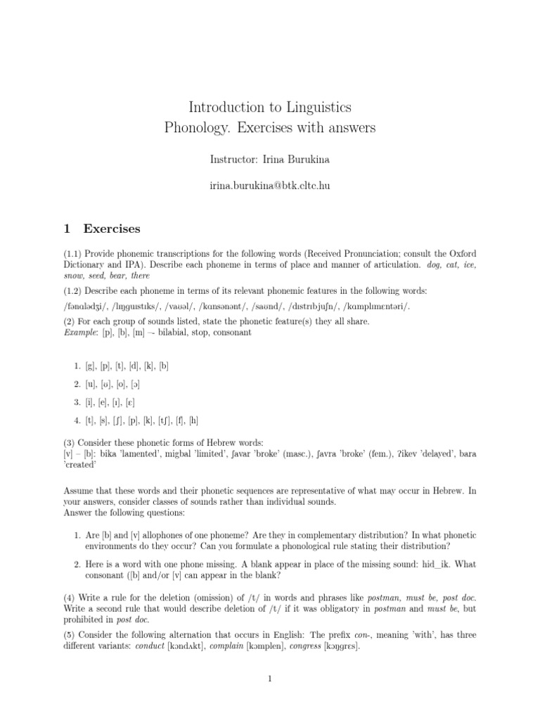 Phonology_Answers | PDF