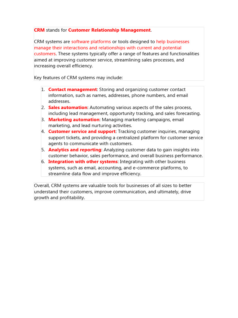CRM (Customer Relationship Management) | PDF