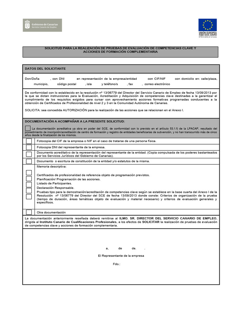 Solicitud Competencias Claves | PDF