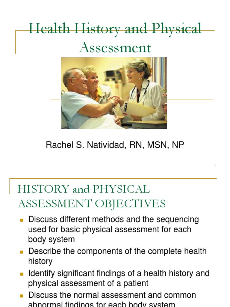 Health History & Physical Assessment Guide | PDF | Medicine | Medical ...