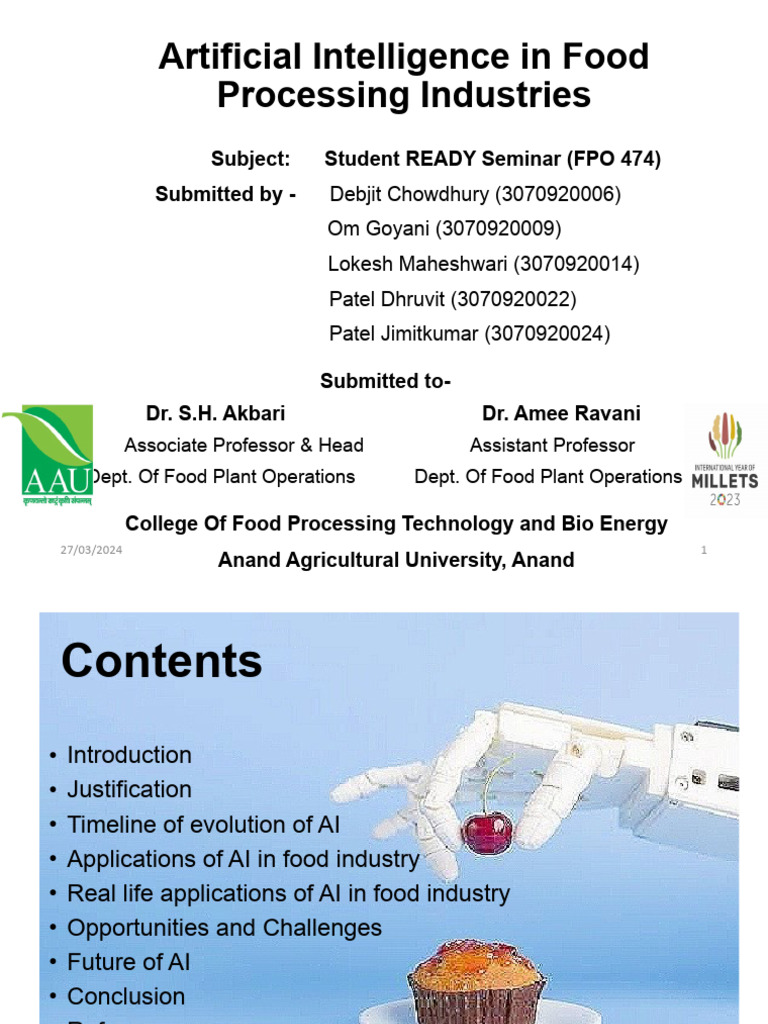 AI Transforming Food Processing Industry | PDF | Artificial ...