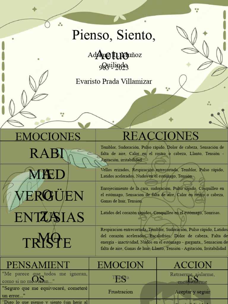 Gestión de emociones y acciones | PDF