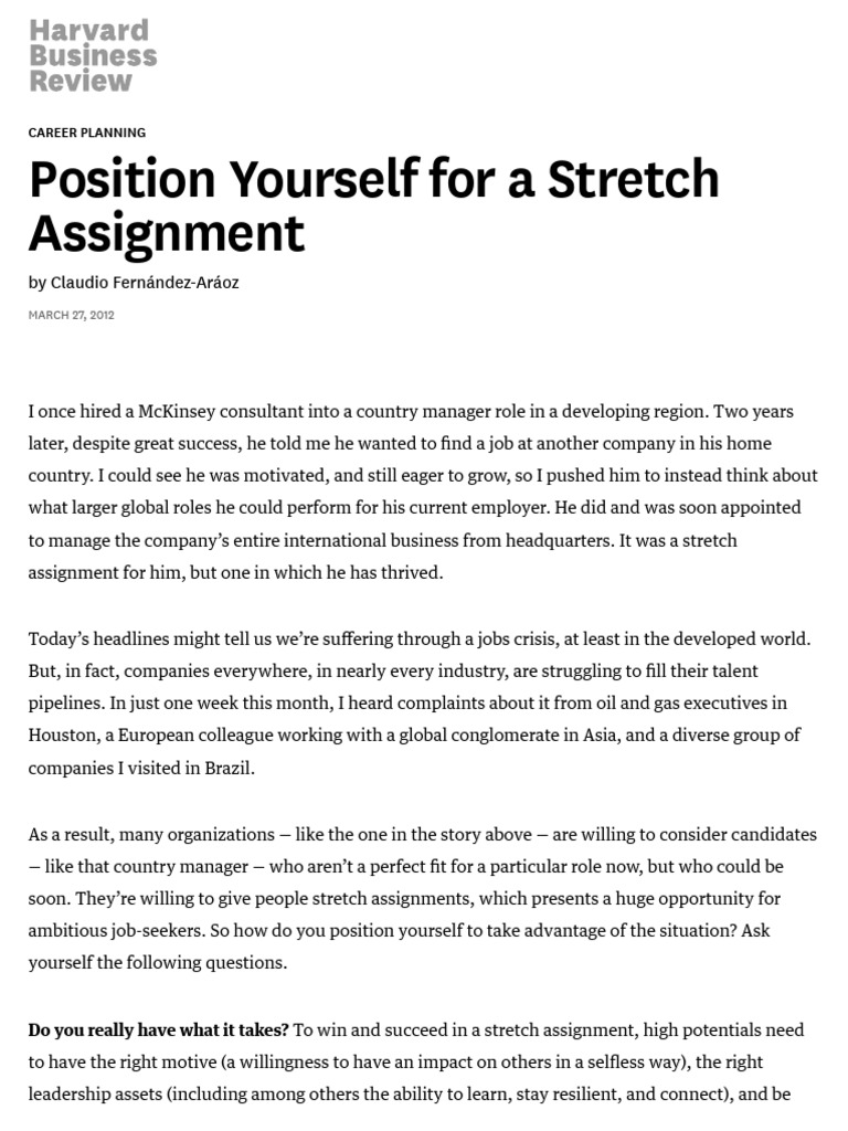 Position Yourself For A Stretch Assignment - Pdf-Cdekey ...