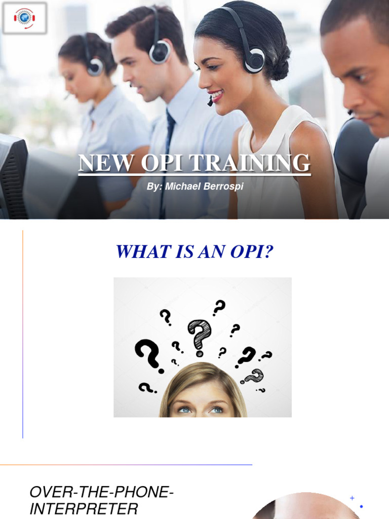 NEW OPI TRAINING PRESENTATION SPA Handout | PDF | Language ...