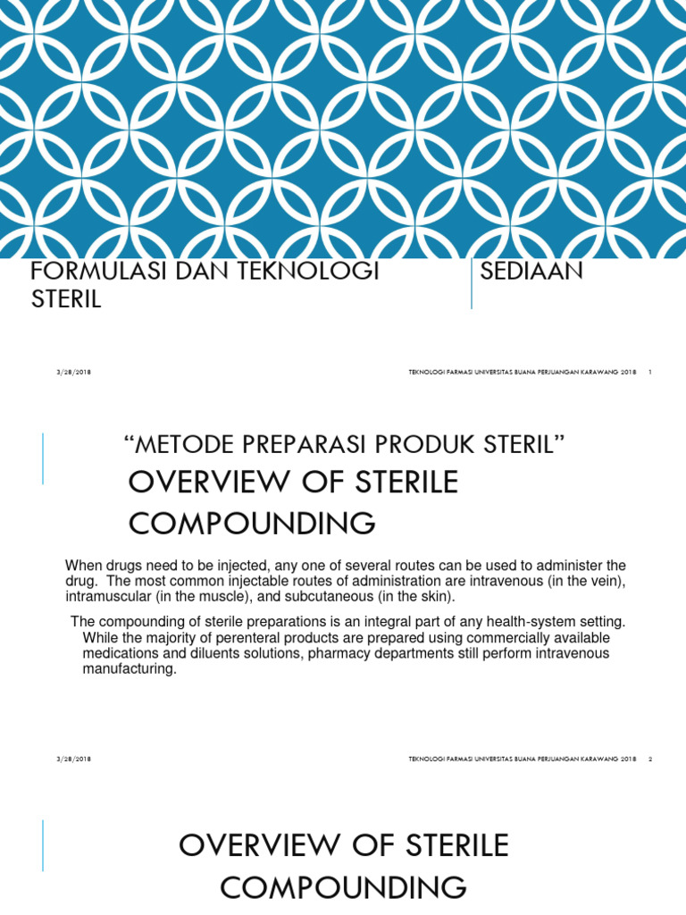 Formulasi Dan Teknologi Sediaan Steril-6 | PDF | Intravenous Therapy