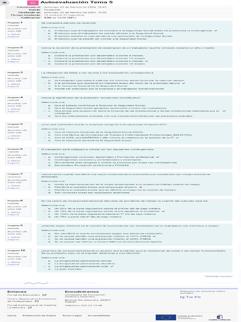 Autoevaluación Tema 5 - Revisión Del Intento1 - FOL | PDF