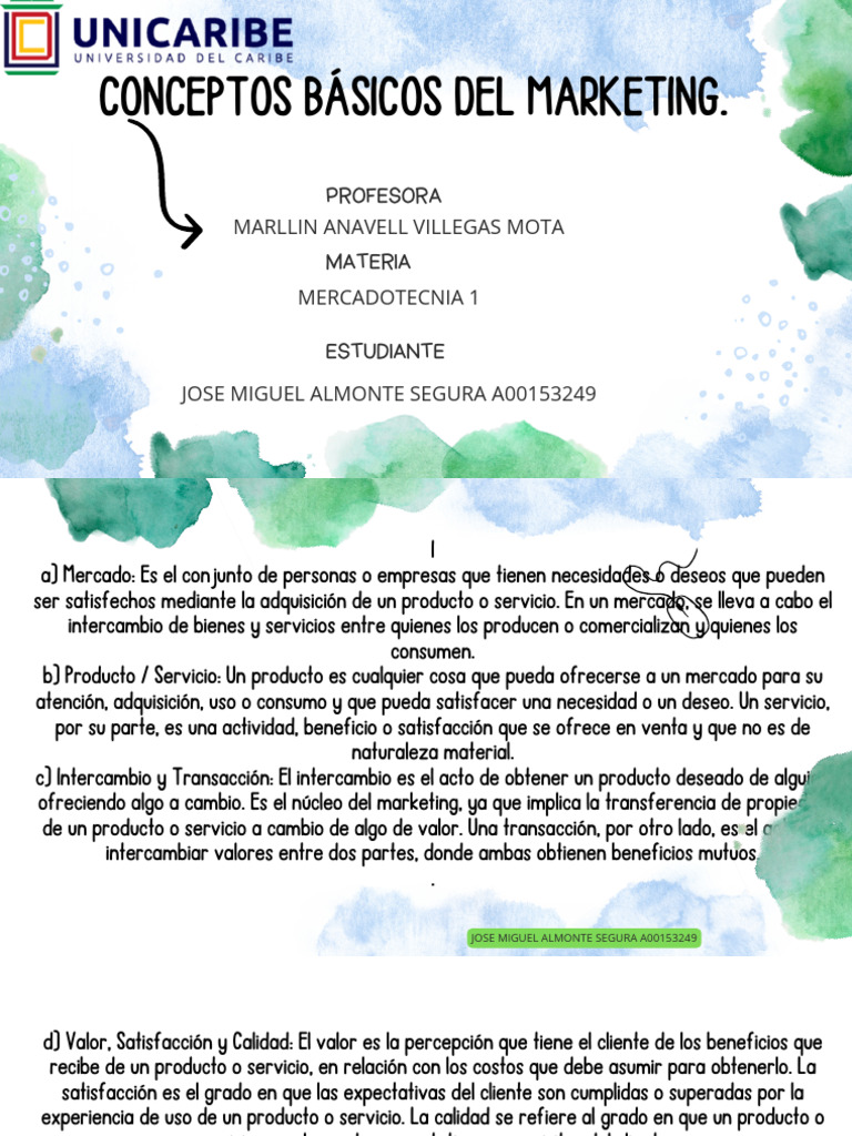 JOSE ALMONTE Conceptos Básicos Del Marketing. | PDF | Marketing | Producto (Negocio)