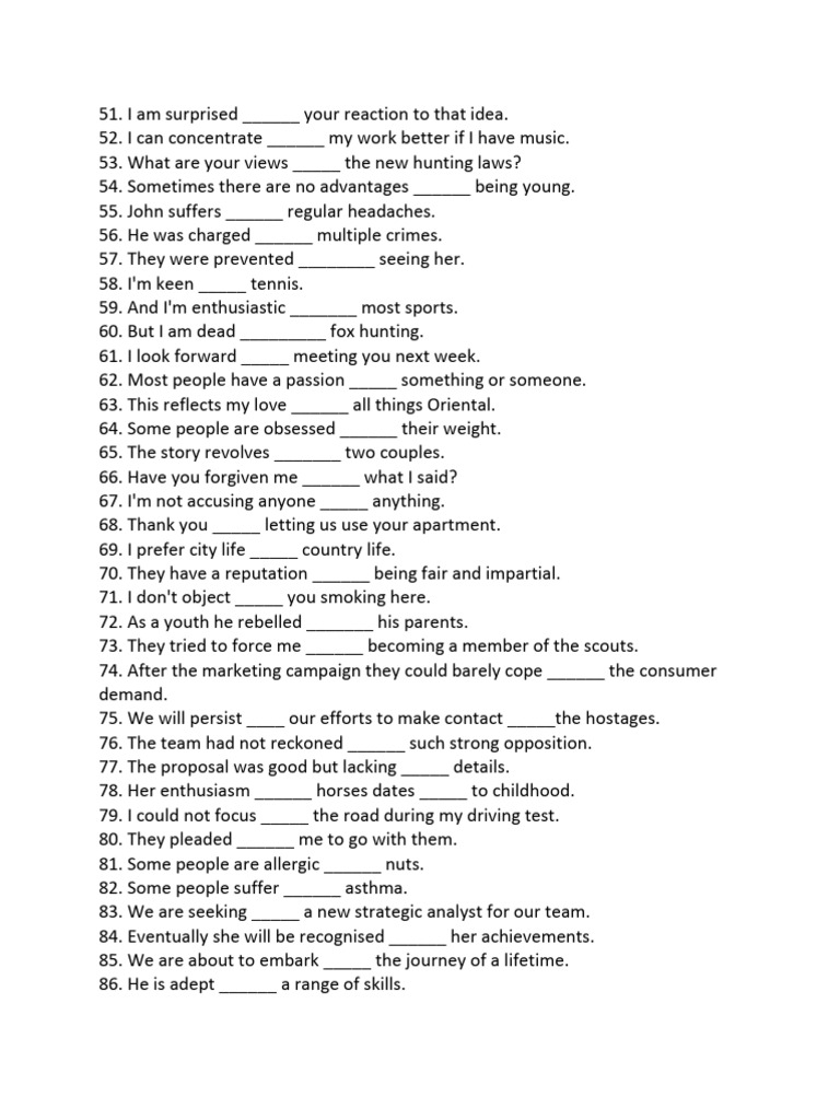 More Prepositonal Phrases To Practise Pdf 6510