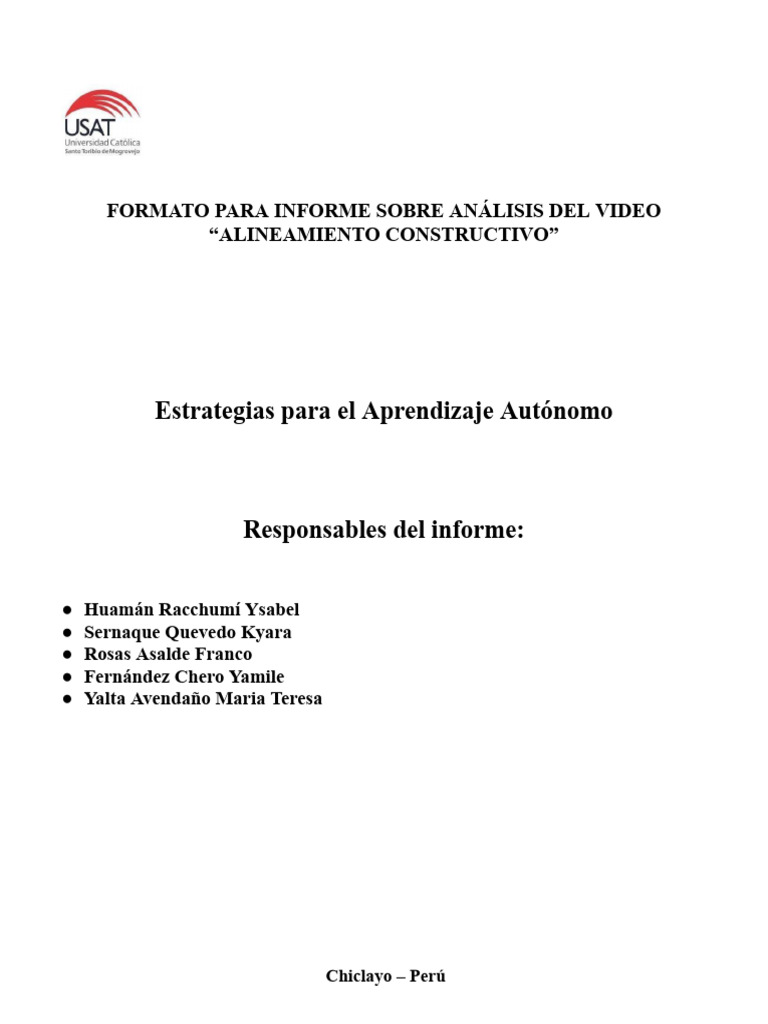 Formato de Informe | PDF | Aprendizaje | Enseñando