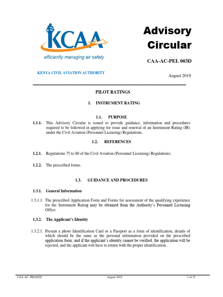 Instrument Rating Application Guide | PDF | Flight Instructor ...