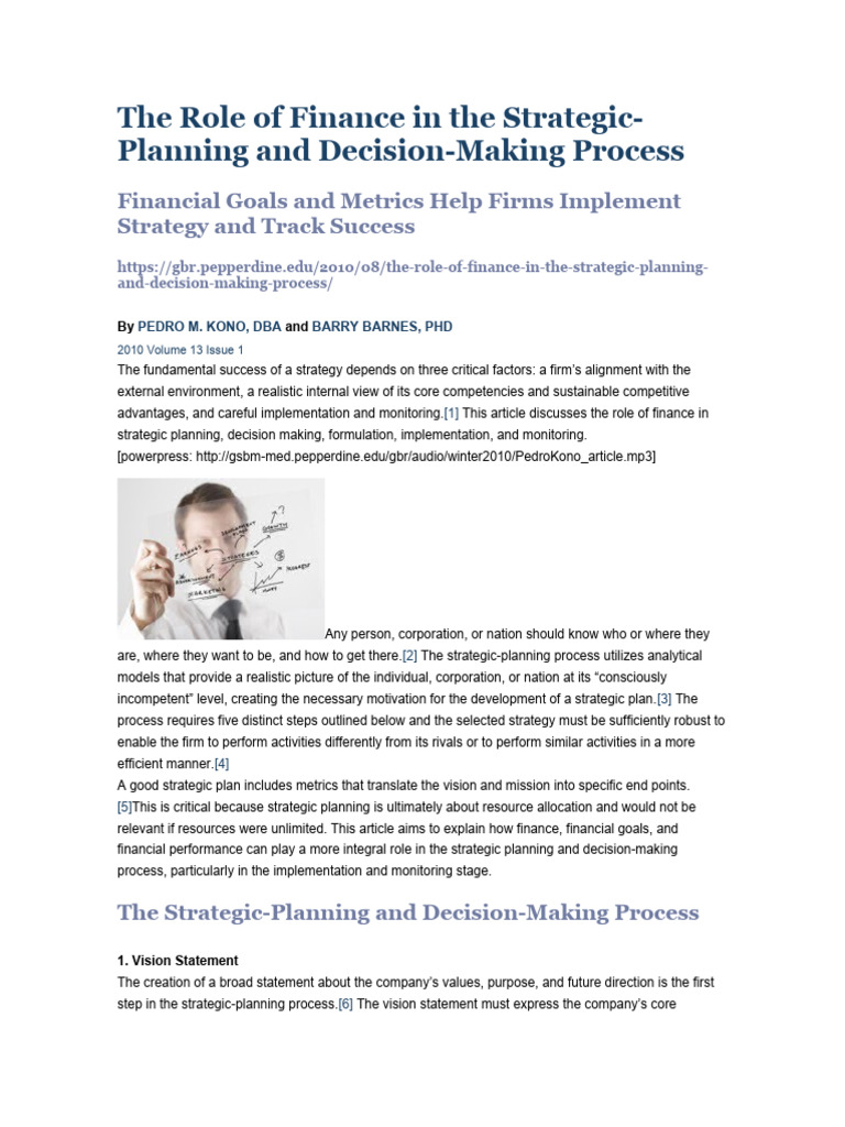The Role of Finance | PDF | Strategic Management | Capital Structure