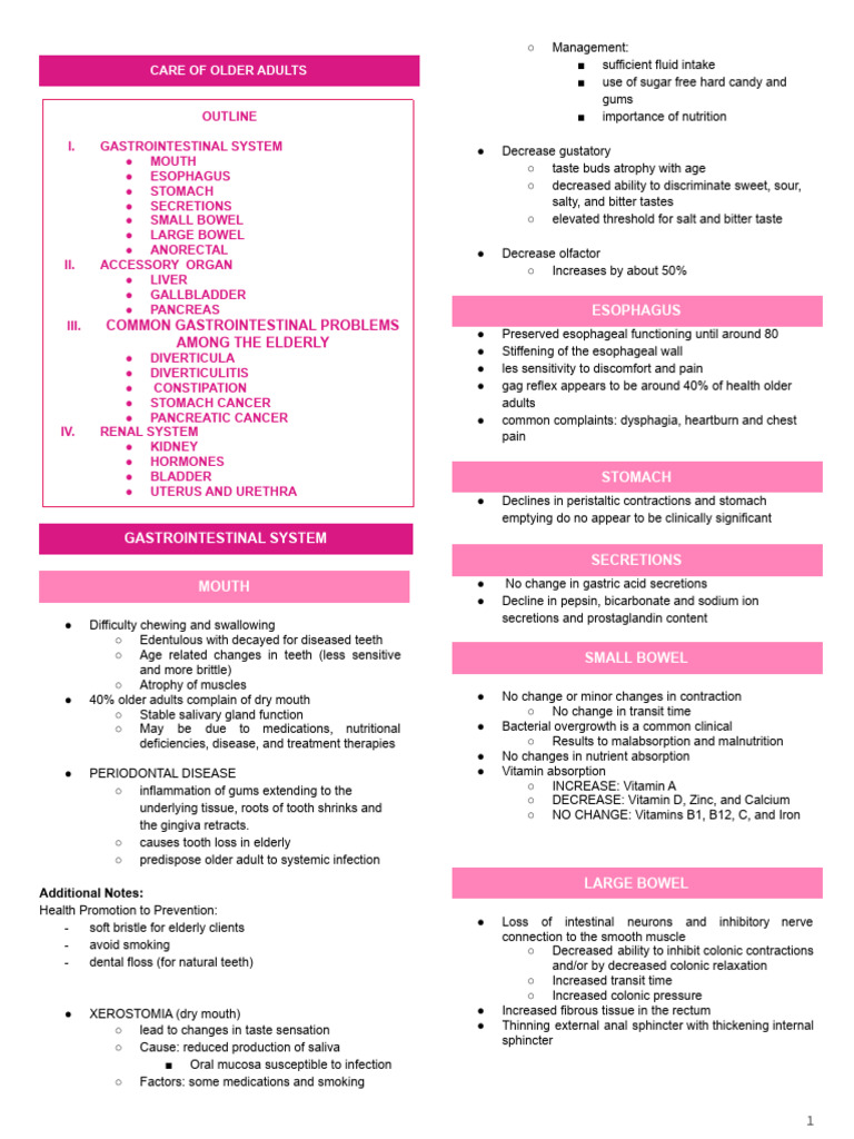 Finals - Geria | PDF | Constipation | Stomach