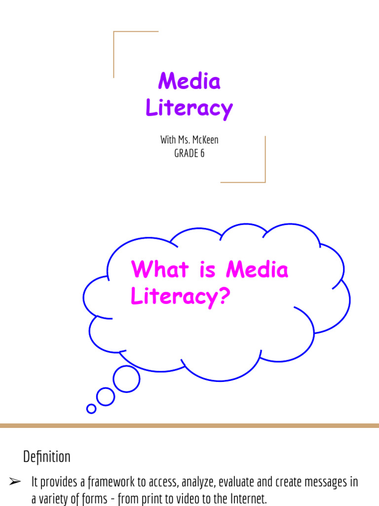 Media Literacy Presentation Grade 6 | PDF | Audience | Target Audience