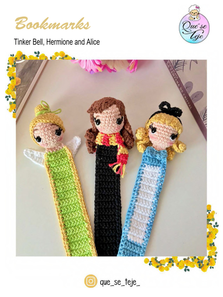 Bookmarks - Tinker Bell, Hermione and Alice - Que Se Teje - Melisa ...