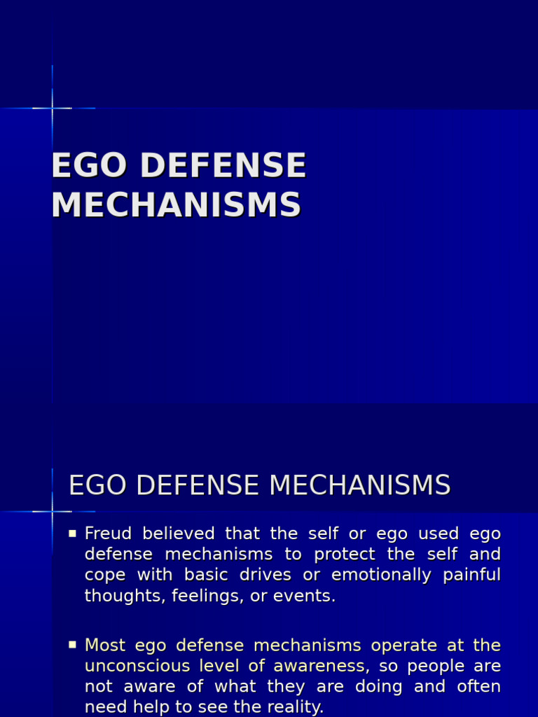 Psychia Ego Defense Mechanisms | PDF | Id | Psychology