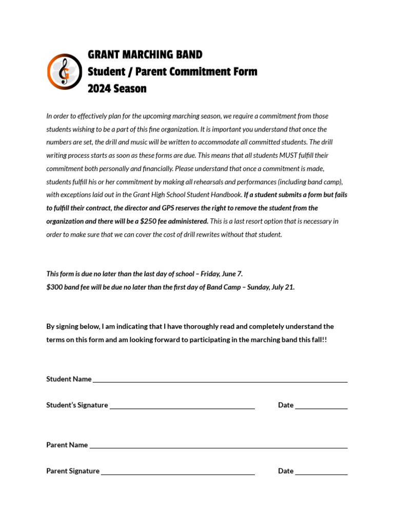 04 Student - Parent Commitment Form | PDF | Career & Growth