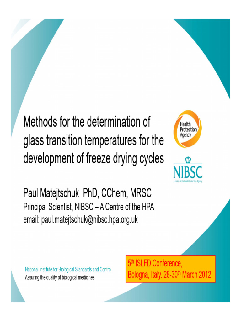 Freeze Drying Cycle Development Methods | PDF | Thermal Analysis ...