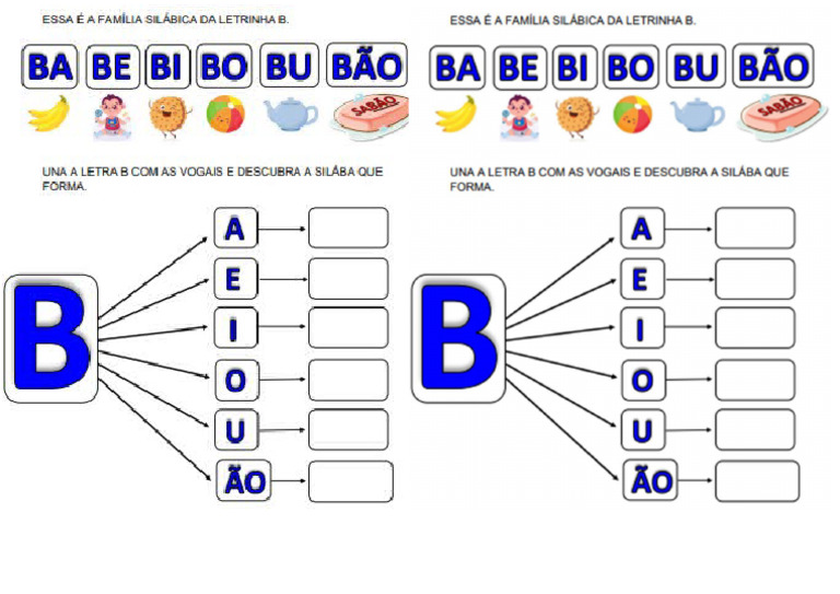 Tarefa Letra B Silabas | PDF