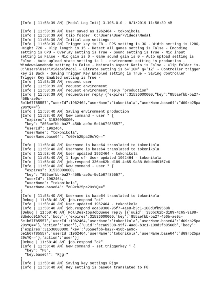 Medal App Configuration Log | PDF | File System | Computing