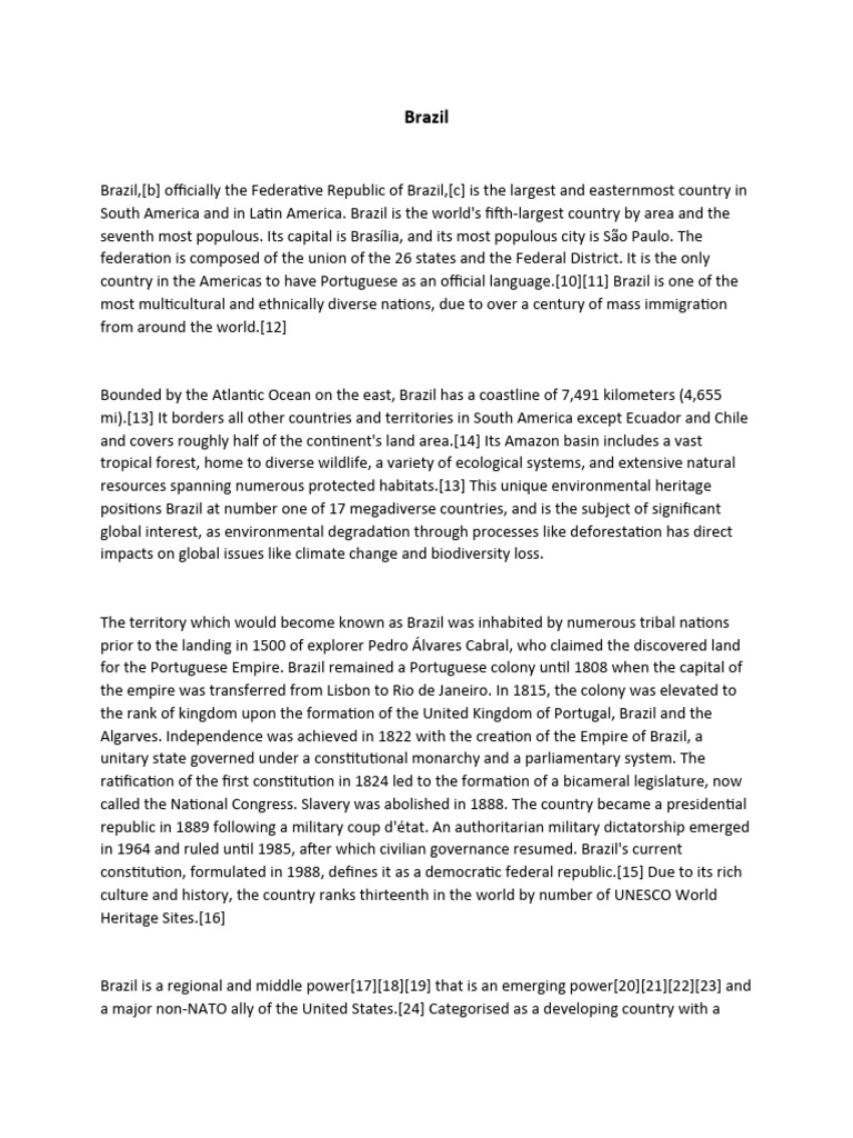 Brazil | PDF | Brazil