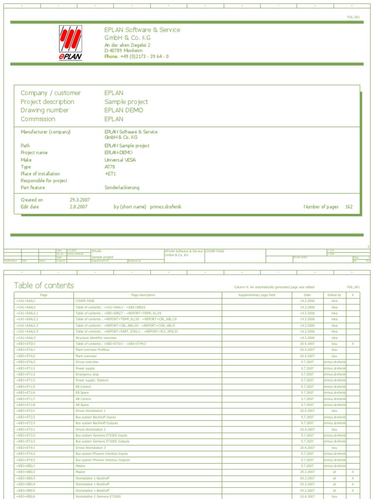 EPLAN Software Sample Project Overview | PDF | Computer Hardware ...