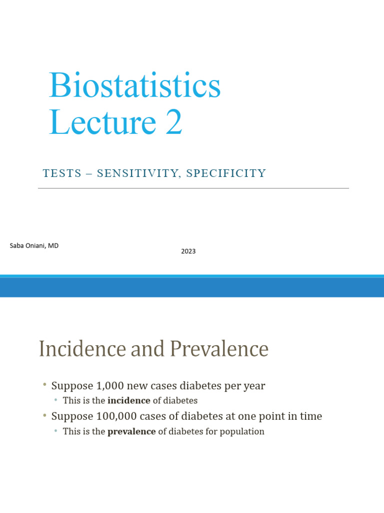 Sens Spec | PDF | Sensitivity And Specificity | Public Health