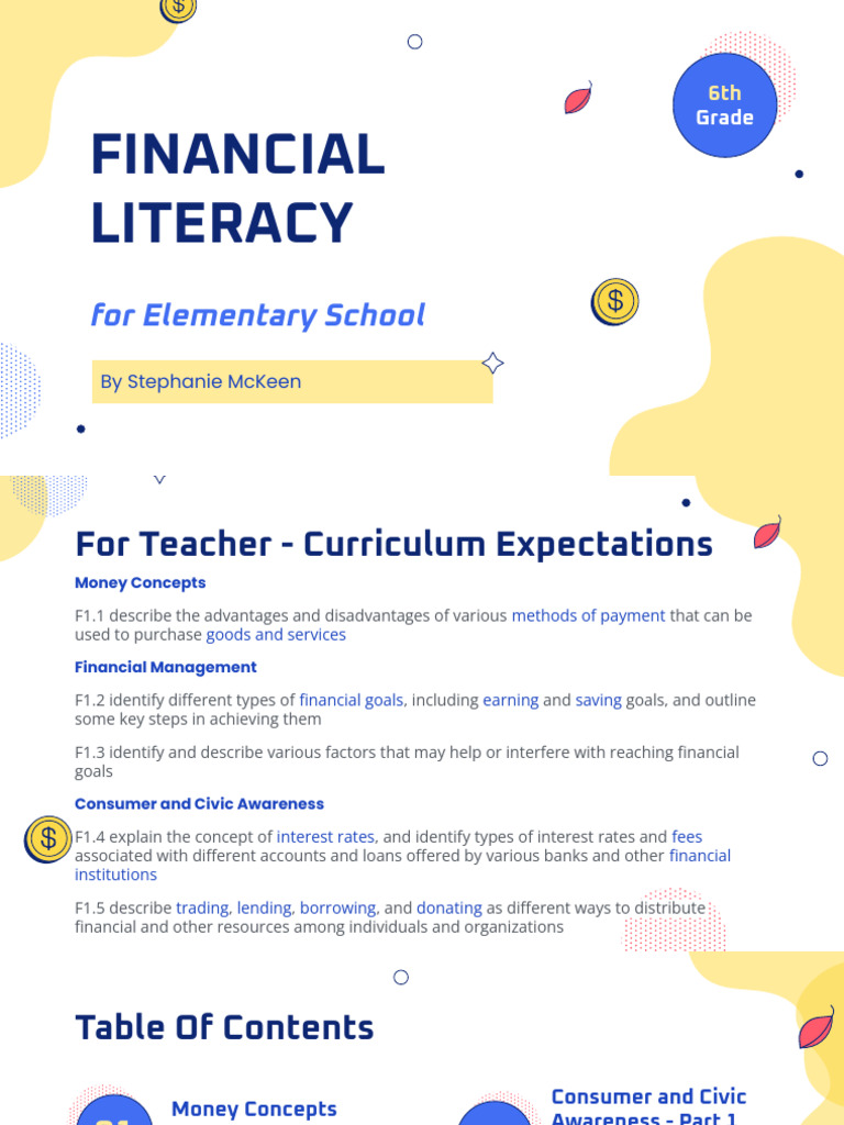 Grade 6 - Financial Literacy | PDF | Interest | Debt