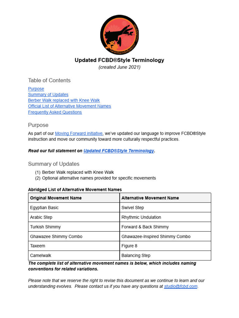 Updated FCBD®Style Terminology | PDF